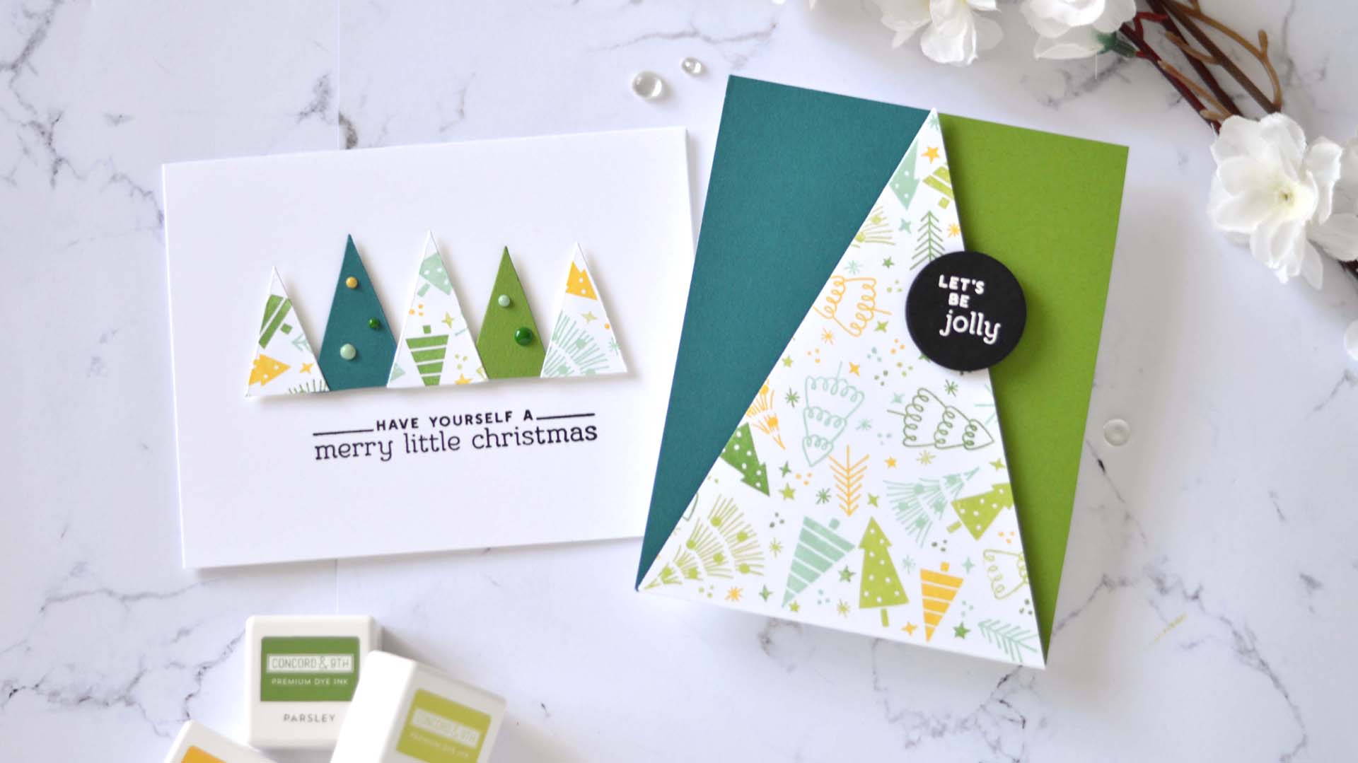 How To Make 2 EASY Christmas Cards from 1 Design Panel + Video!