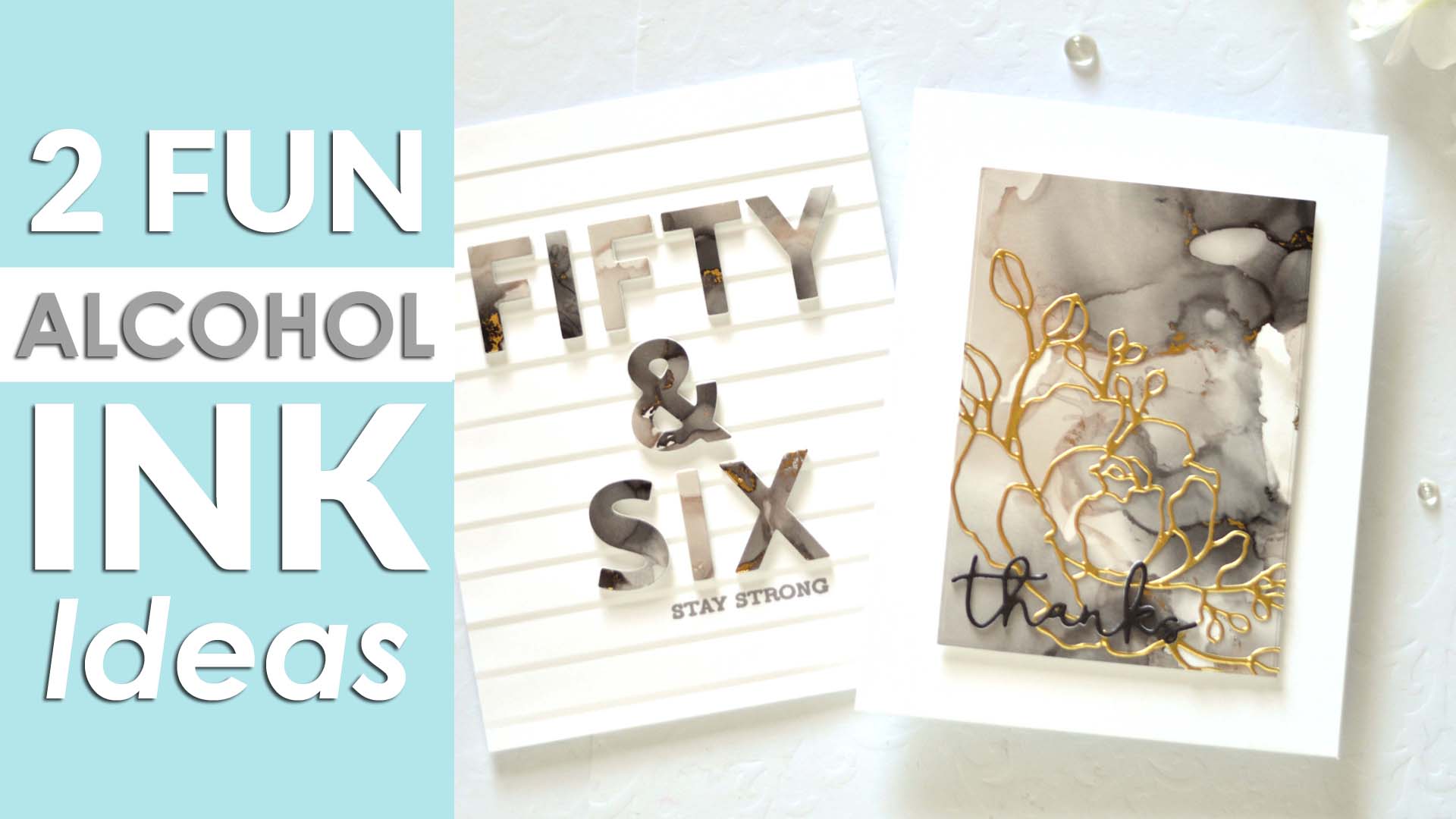 How to Make 2 FUN Cards With Alcohol Ink Backgrounds + Video!