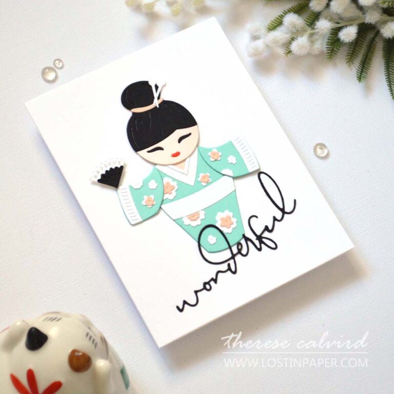 Make Your Own UNIQUE Kokeshi Doll Greeting Cards with Dies!